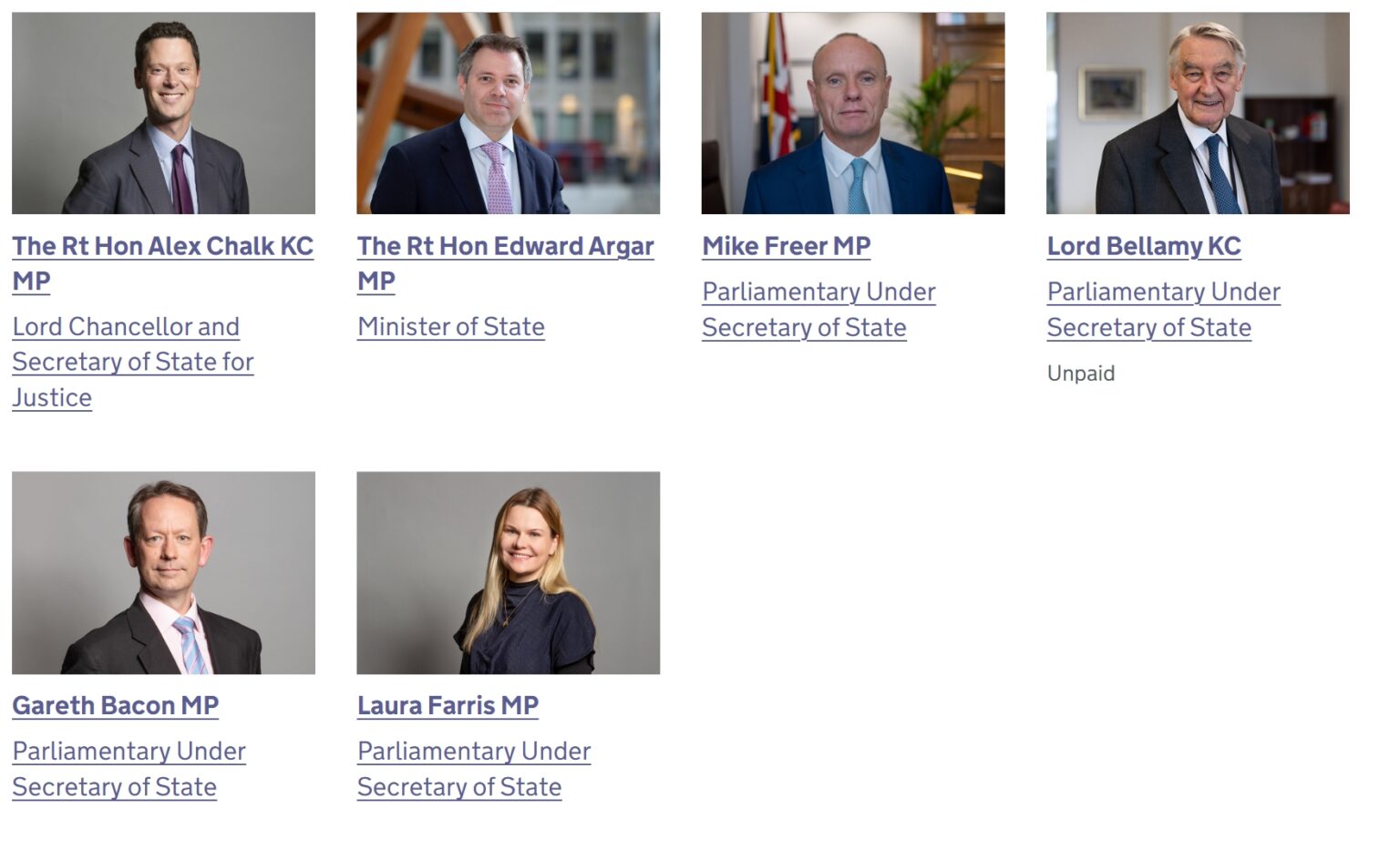 The Autumn 2023 MoJ Ministerial Line-up - Russell Webster